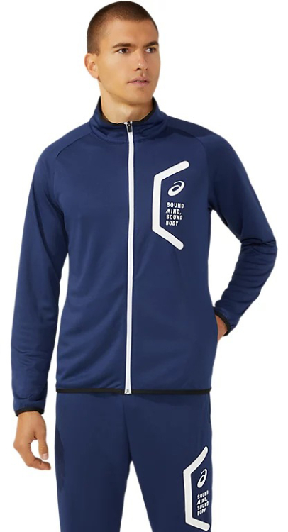 asics アシックス ドライTRスリムジヤケツトRE ピーコート 3XL 2031D909 400 | スポーツ スポーツウェア ウェア メンズ UVカット 吸汗 速乾 ストレッチ ゲームウェア ユニフォーム ユニセックス 男女兼用 運動 フィットネス ランニング 練習 ジム