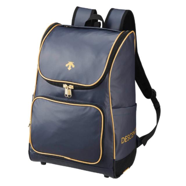 DESCENTE デサント バックパック ネイビーｘゴールド F DB4FBP00U NVGD | バックパック リュック 鞄 かばん カバン バッグ 野球 ソフトボール はっ水加工 ファスナー サイドポケット 多機能 ロゴ ワンポイント シンプル スポーツ デイリー ユニセックス