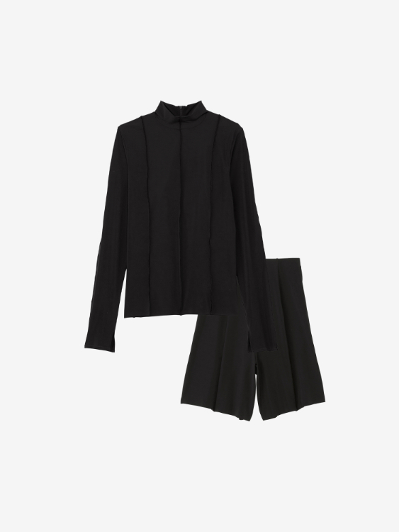 speedo スピード L/S STITCHING SEPA ブラック S SFW22531 K | スポーツウェア ウエア スポーツ 水泳 スイミング プール 水着 長袖 トップス ボトムス キュロット Aライン UVカット 紫外線対策 軽量 アウトドア トレーニング レディース 女性