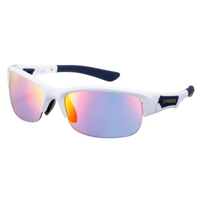 SWANS 山本光学 SPB-3516 パールホワイトｘネイビーｘネイビー（ロゴ：ゴールド） SPB-3516 PAW | 眼鏡 メガネ めがね サングラス アイウェア スポーツグラス アイガード 野球 テニス スポーツ UVカット 紫外線対策 アウトドア ランニング 便利 男女兼用 ユニセックス