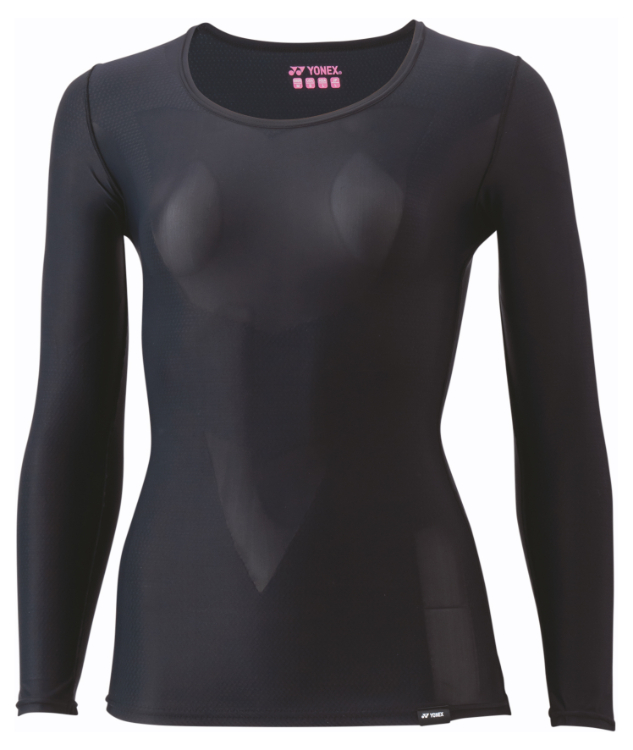 YONEX ヨネックス ウィメンズUネック長袖シャツ ブラック S STBA1513 007 | テニス バドミントン Uネック半袖シャツ インナー ウェア アンダーウェア 着圧感 UVカット ストレッチ 瞬発力 部活 練習 試合 大会 ゲーム ブランド スポーツ スポーツ用品 レディース