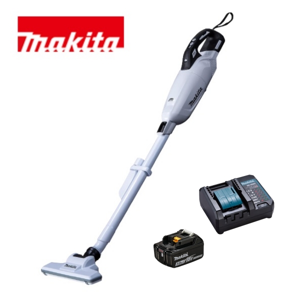 当店だけ！バッテリー充電器も1年保証! マキタ コードレス掃除機 18V カプセル式 白 バッテリー コンパクト充電器 当店オリジナルセット CL284FDRFW (コンパクト・静音ver)
