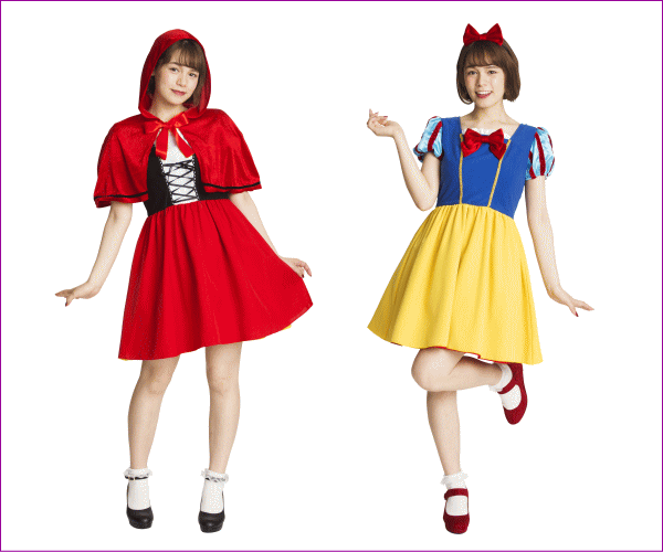 【レディ】レッドケープとスノーホワイト【リバーシブル】【レッドケープ】【スノーホワイト】【白雪姫】【赤ずきん】【ガール】【仮装・