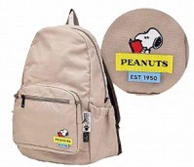 マリSPZ-3749 【スヌーピー】【SNOOPY】スマートデイパック【ベージュ】【茶】【RE-PET】【ウッドストック】【バッグ】【かばん】【カバン】【鞄】【リュック】【バックパック】【収納】【お出かけ】【アウトドア】【学校】【スクール】【雑貨】【グ