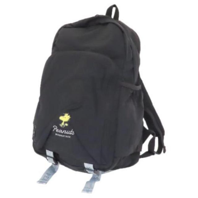 マリSPZ-3970【送料無料】　スヌーピー　SNOOPY　パッカブルリュックブラック　黒　ウッドストック　ピーナッツ　すぬーぴー　アニメ　キャラクター　かばん　カバン　バッグ　バックパック　収納　レディース　女性　お出かけ　アウトドア　雑貨　グッズ　か