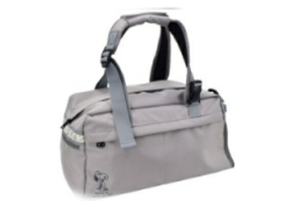 マリSPZ-4085 スヌーピー　SNOOPY　ボストンリュックライトグレー　トラベル　ピーナッツ　ウッドストック　すぬーぴー　アニメ　キャラクター　かばん　カバン　鞄　バッグ　収納　お出かけ　アウトドア　旅行　雑貨　グッズ　かわいい