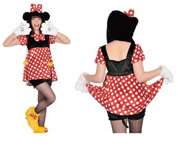 レディ　95R269　アダルト モコモコ ミニーマウス (Disney)ミニー　ディズニー　仮装　パーティ　あったか素材でモコモコかわいい♪☆AOIコレクションのコス♪コスプレ　衣装　コスチューム　　 　大