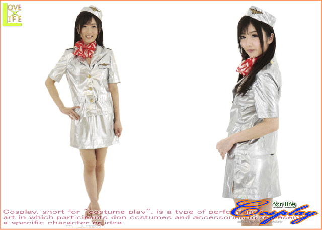 【1 】シルバー　スチュワーデス【制服】【アテンダント】【スッチー】定員２名、時空を超えたフライト、体験してみる？♪☆当店のコスプ