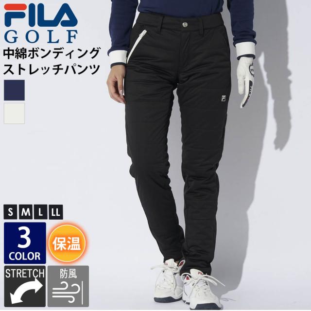 【30%OFF】FILAGOLF フィラゴルフ ゴルフウェア モックネックシャツ 長袖 レディース  ハイネック ブランド 秋 冬 ストレッチ UVカット 保温 防寒 ジャガードリブ衿 スポーツ 黒 白 ロゴ XS S M L LL 2024fw outfit