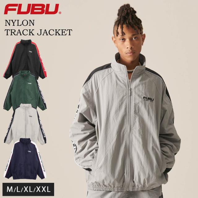 【 10%OFF】 FUBU フブ ジャケット メンズ 長袖 ナイロンジャケット ブルゾン ライトアウター トラックジャケット 秋 冬 フルジップ ブランド ロゴ オーバーサイズ XL XXL アメカジ レディース ストリート系 ヒップホップ B系 2024fw