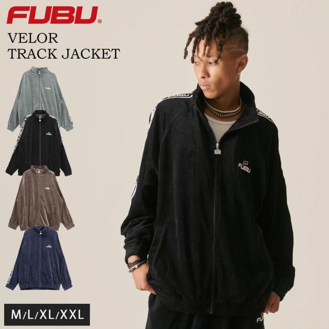 FUBU フブ ジャケット メンズ ベロア 長袖 ブルゾン ライトアウター トラックジャケット 秋 冬 ハイネック フルジップ ブランド ロゴ オーバーサイズ XL XXL アメカジ レディース ストリート系 ヒップホップ B系 2024fw