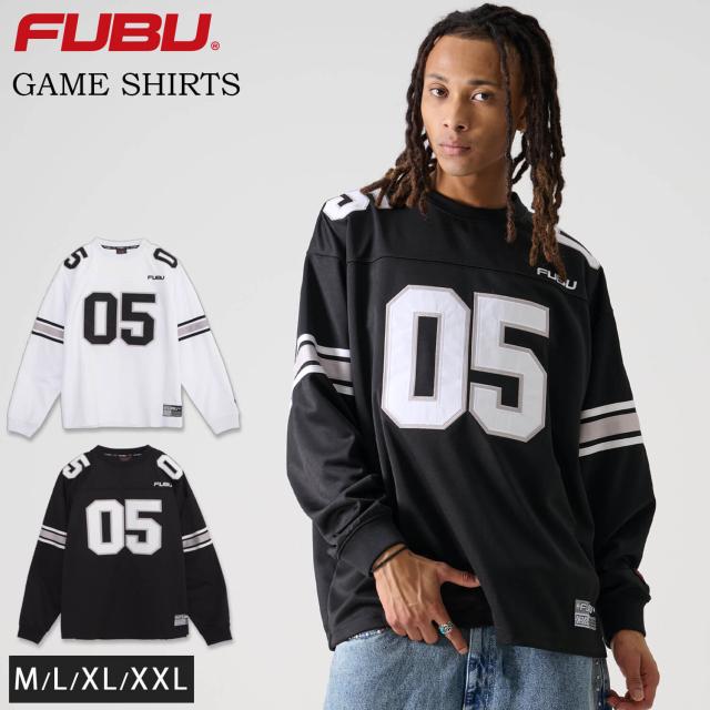 FUBU フブ シャツ メンズ 長袖 ゲームシャツ 春 秋 冬 Vネック プルオーバー ヒップホップ ブランド バックロゴ 大きいサイズ XL XXL オーバーサイズ アメカジ レディース ストリート系 黒 白 2025fw karlas