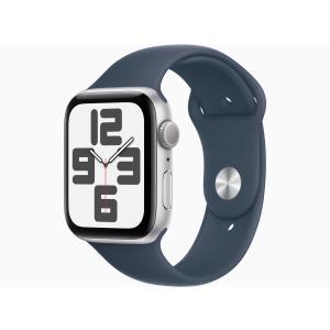 【ラッピング可】【即日発送】【安心！当社1ヶ月保証付き】【整備済品】Apple Watch SE 第2世代 GPSモデル 44mm MREC3J/A シルバー/ストームブルースポーツバンド S/M