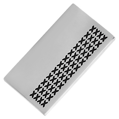 エックスステンレスマネークリップ（ブラック）黒 サージカルステンレス316L 丈夫で高級感あり ギフト メンズ 大人 お金を挟む お札 財布 おしゃれ スーツに似合う はさむ 誕生日 父の日 お父さん 彼氏 パパ 外国人や男の子に人気　ステンレスアクセサリー