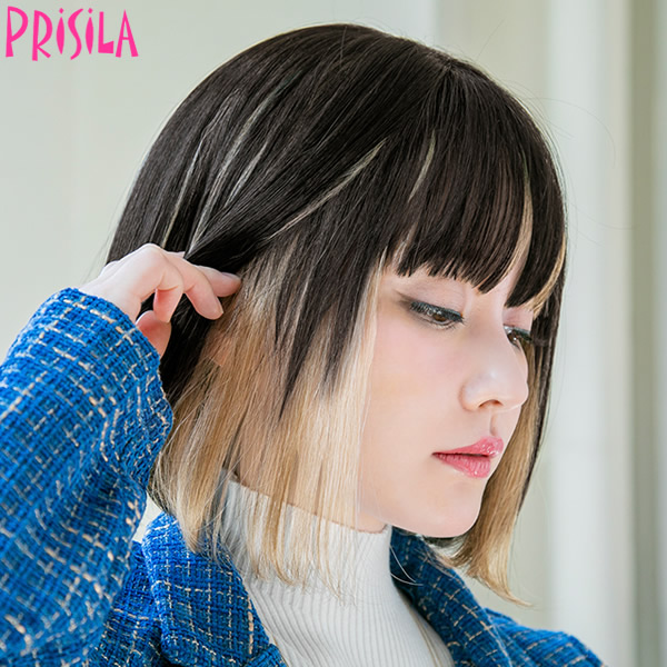 【選べるおまけ付き】プリシラ オールウィッグ【ネオスタンダードボブ】A-709耐熱 (送料無料) ボブ フルウィッグ 結婚式 成人式 パーティー コスプレ コス ワンタッチ ウィック ウイック ウイッグ PRISILA