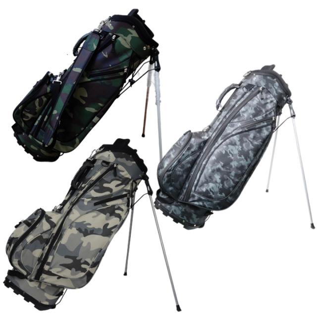 【送料無料】ノーロゴ カモフラ柄 スタンドバッグ 8.5型 キャディバッグ ユニセックス 日本仕様