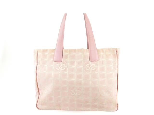 【BIGお買い物ラリー★30%OFFセール中】シャネル CHANEL トートバッグニュートラベルライン トートMM ピンク ゴールド レディース 中古