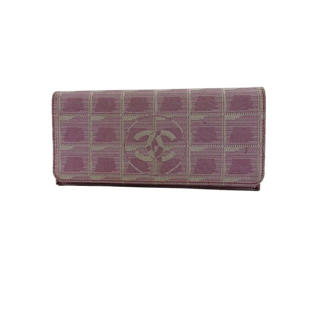 【BIGお買い物ラリー★30%OFFセール中】シャネル CHANEL 長財布ニュートラベルライン オールドシャネル ピンク レディース 中古