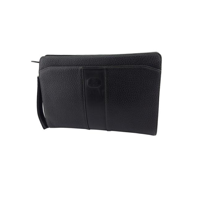 【X'masセール★30%OFF】バーバリー BURBERRY クラッチバッグホースマーク ブラック シルバー レディース 中古