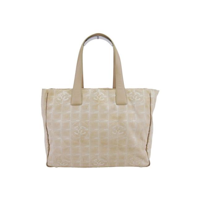 【BIGお買い物ラリー★30%OFFセール中】シャネル CHANEL トートバッグニュートラベルライン トートMM ベージュ ゴールド レディース 中古