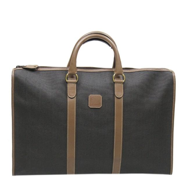 【BIGお買い物ラリー★30%OFFセール中】ダンヒル Dunhill ボストンバッグヘリンボーン グレー 灰色 ブラック ゴールド レディース 中古