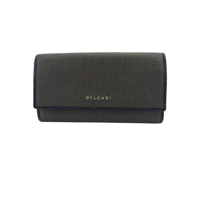 【BIGお買い物ラリー★30%OFFセール中】ブルガリ BVLGARI 長財布ヘリンボーン ウィークエンド グレー 灰色 ブラック シルバー レディース 中古