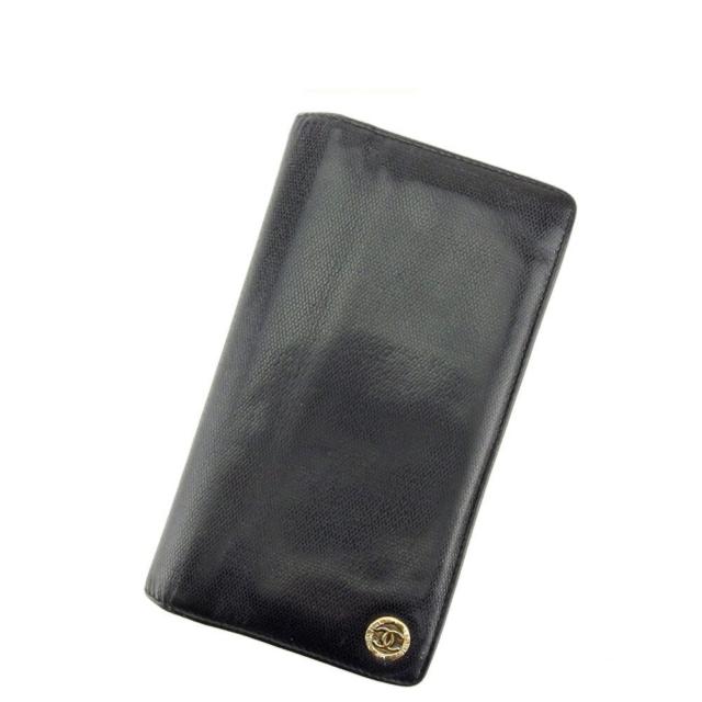 【BIGお買い物ラリー★30%OFFセール中】シャネル CHANEL 長財布ココボタン ブラック レディース 中古