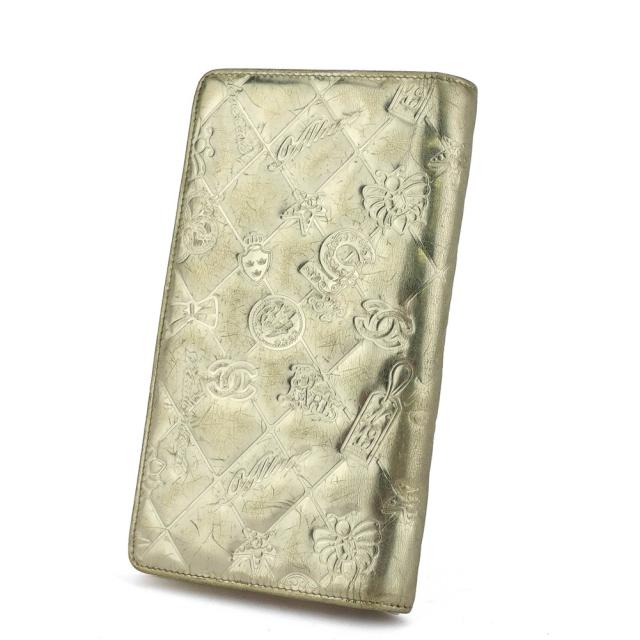 【X'masセール★30%OFF】シャネル CHANEL 長財布アイコンライン オールドシャネル ゴールド レディース 中古