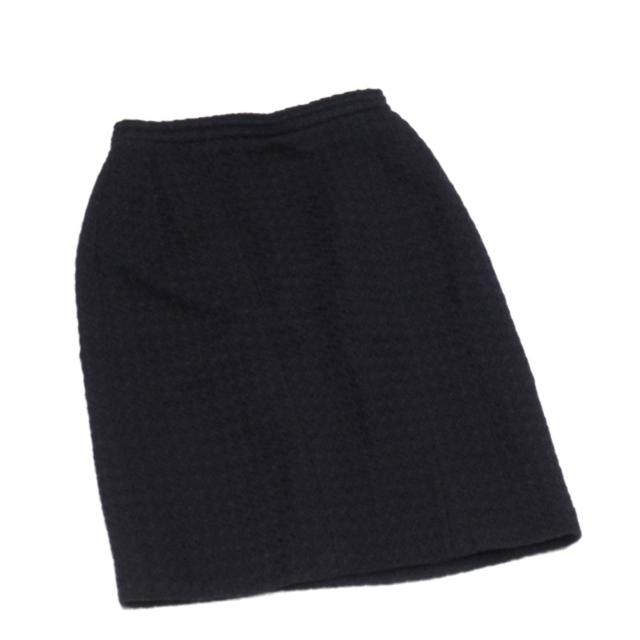 【BIGお買い物ラリー★30%OFFセール中】シャネル CHANEL スカートニット ♯38サイズ ネイビー レディース 中古