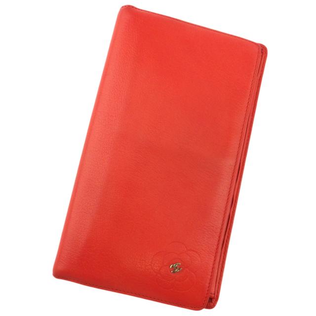 【BIGお買い物ラリー★30%OFFセール中】シャネル CHANEL 長財布バタフライカメリア オールドシャネル ピンク シルバー レディース 中古