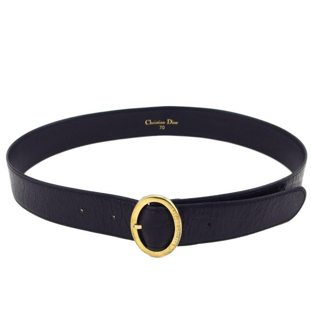 【BIGお買い物ラリー★30%OFFセール中】クリスチャンディオール Christian Dior ベルト ブラック×ゴールド レディース 中古
