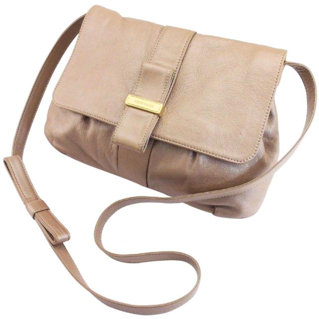 【BIGお買い物ラリー★30%OFFセール中】シーバイクロエ SEE BY CHLOE ショルダーバッグロゴプレート リボンショルダー ピンク ベージュ レディース 中古