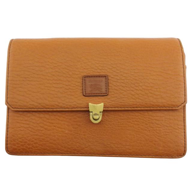 【BIGお買い物ラリー★30%OFFセール中】バーバリー BURBERRY クラッチバッグホースマーク ライトブラウン ブラウン レディース 中古