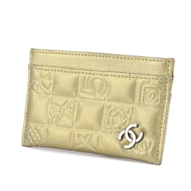 【BIGお買い物ラリー★30%OFFセール中】シャネル CHANEL カードケースアイコンシリーズ オールドシャネル ゴールド シルバー レディース 中古