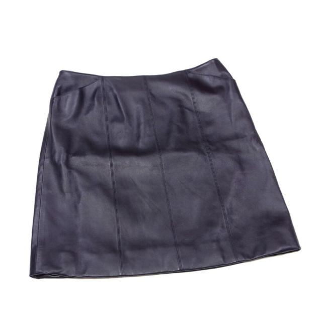 【BIGお買い物ラリー★30%OFFセール中】シャネル CHANEL スカートレザー ♯36サイズ ブラック レディース 中古