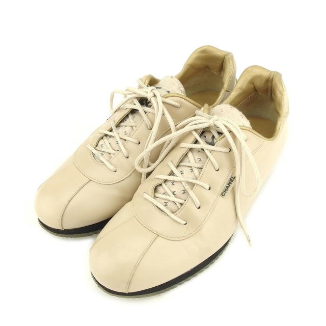 【BIGお買い物ラリー★30%OFFセール中】シャネル CHANEL スニーカースポーツライン #36 ベージュ レディース 中古