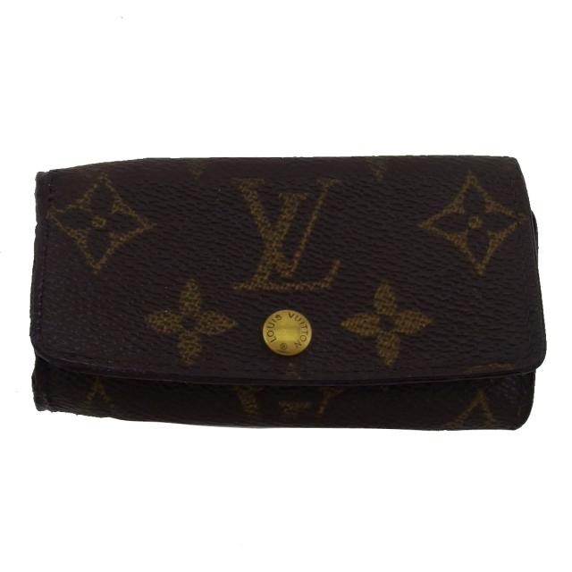【BIGお買い物ラリー★30%OFFセール中】ルイ・ヴィトン LOUIS VUITTON キーケースモノグラム ミュルティクレ4 ブラウン ベージュ レディース 中古