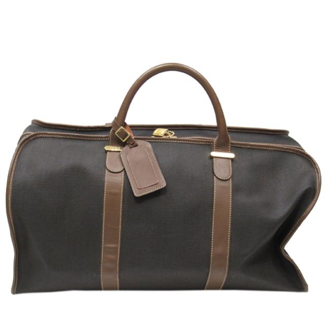 【BIGお買い物ラリー★30%OFFセール中】ダンヒル Dunhill ボストンバッグヘリンボーン グレー 灰色 ブラウン レディース 中古