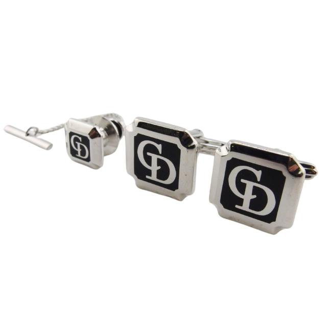 【X'masセール★30%OFF】ディオール Dior カフス シルバー×ブラック レディース 中古