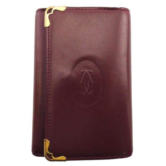 【BIGお買い物ラリー★30%OFFセール中】カルティエ CARTIER キーケース マストライン ボルドー×ゴールド レディース 中古