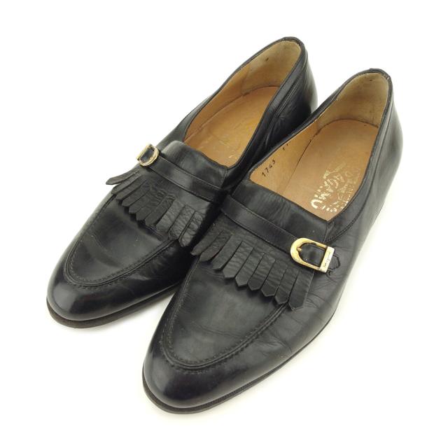 【X'masセール★30%OFF】サルヴァトーレフェラガモ Salvatore Ferragamo ローファー #7 ブラック レディース 中古