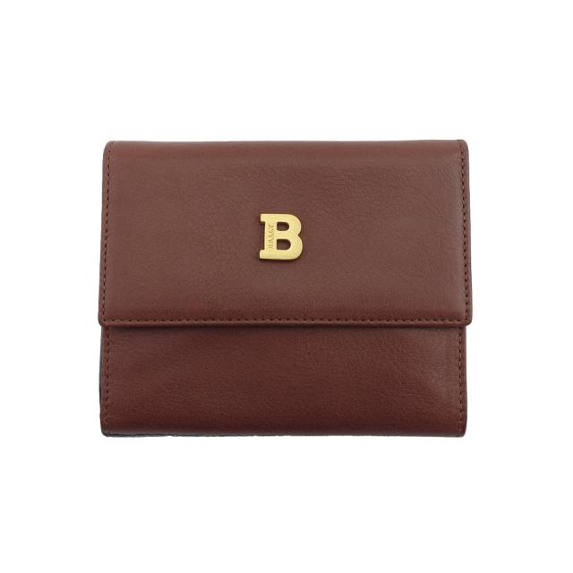 【BIGお買い物ラリー★30%OFFセール中】バリー BALLY 三つ折り財布Bマーク ブラウン レディース 中古