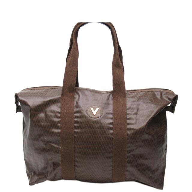 【BIGお買い物ラリー★30%OFFセール中】マリオ・ヴァレンティノ MARIO VALENTINO ボストンバッグVマーク ブラウン レディース 中古