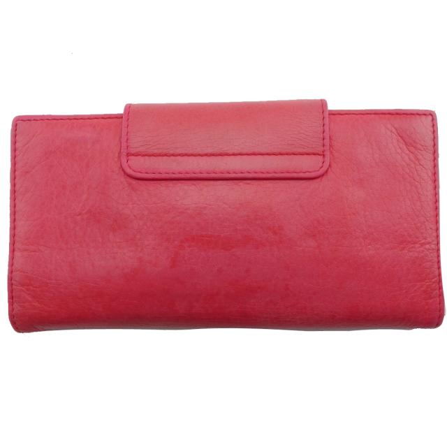 【BIGお買い物ラリー★30%OFFセール中】サルヴァトーレフェラガモ Salvatore Ferragamo 長財布ガンチーニ サーモンピンク×ベージュ×シルバー レディース 中古