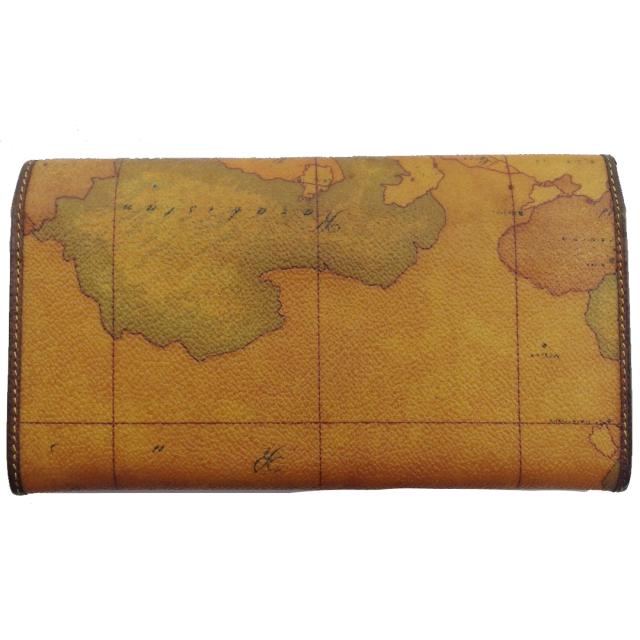 【BIGお買い物ラリー★30%OFFセール中】プリマクラッセ PRIMA CLASSE 長財布地図柄 ブラウン×地図柄（キャメル） レディース 中古