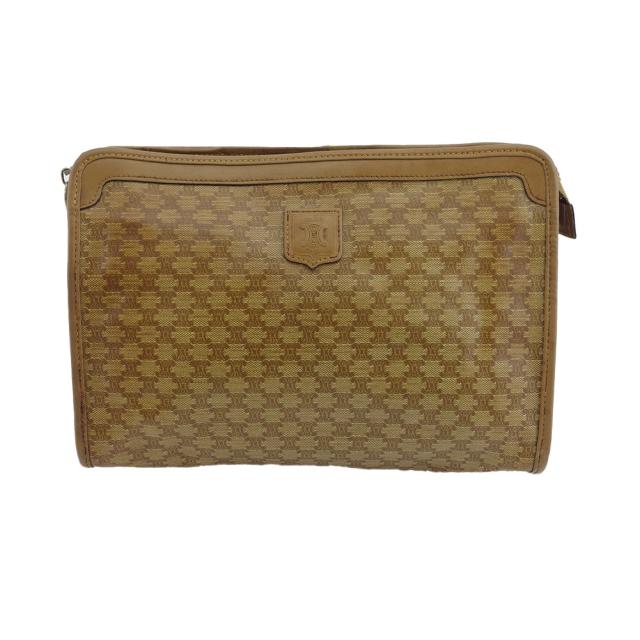 【BIGお買い物ラリー★30%OFFセール中】セリーヌ CELINE クラッチバッグマカダム オールドセリーヌ ベージュ ブラウン レディース 中古