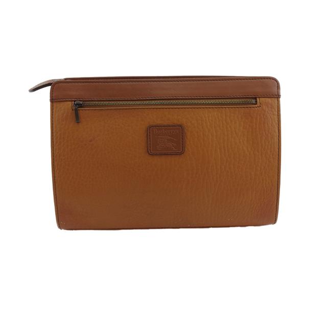 【BIGお買い物ラリー★30%OFFセール中】バーバリー BURBERRY クラッチバッグホースマーク ライトブラウン ブラウン レディース 中古