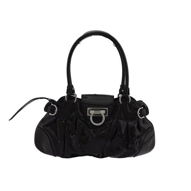 【BIGお買い物ラリー★30%OFFセール中】サルヴァトーレフェラガモ Salvatore Ferragamo ショルダーバッグガンチーニ カーキ ブラウン レディース 中古