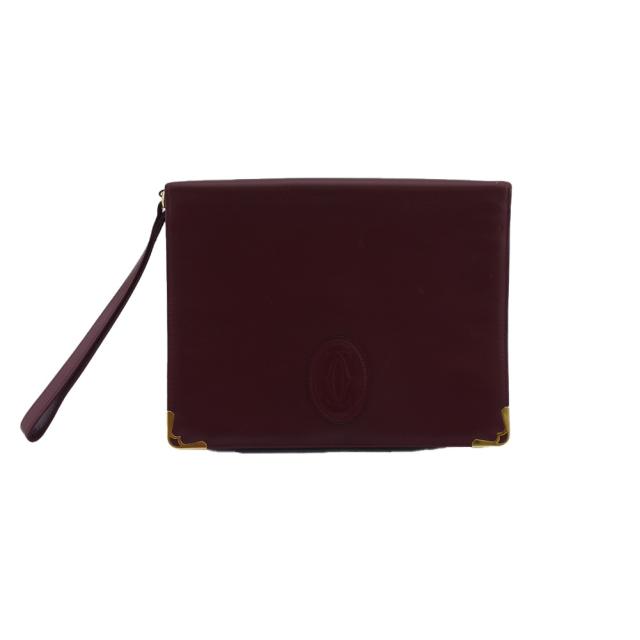 【BIGお買い物ラリー★30%OFFセール中】カルティエ CARTIER クラッチバッグマストライン ボルドー レディース 中古
