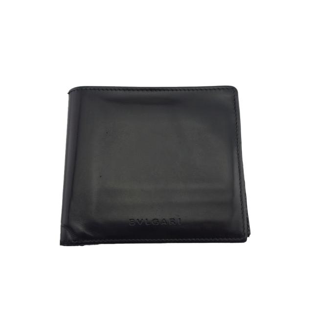 【BIGお買い物ラリー★30%OFFセール中】ブルガリ BVLGARI 二つ折り財布ロゴ ブラック レディース 中古